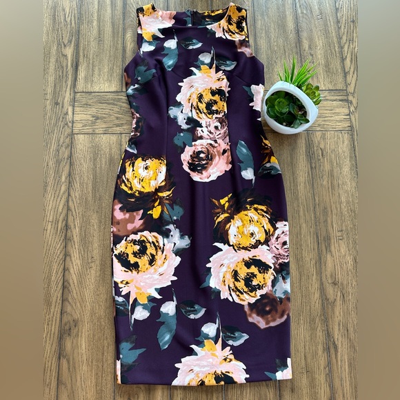 Ivanka Trump | Dresses | Ivanka Trump Purple Floral Dress Sz | Poshmark